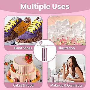 Daakro Cordless Airbrush Set - Portable Rechargeable Airbrush Kit with Compressor, Auto Handheld Air Brush Gun Sets for Makeup, Nail Art, Cake Decor, Model Painting, Barber, Tattoo