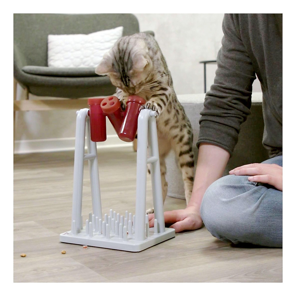TRIXIE Cat Activity Turn Around Strategy Game, Slow Feeder, Interactive, Treat Toy 9 x 7 x 13 in.
