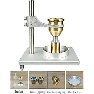 XDTKJDZ Hall Flow Meter, 2-in-1 Powder Bulk Density Meter Flow Tester, Funnel Aperture 2.5 MM/5.0 MM Brass Funne, Adjust Height, for Metal Powder and Non-Metallic Powder
