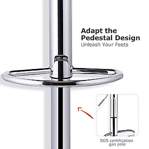 Leopard Bar Stools, Modern PU Leather Adjustable Swivel Bar Stool with Back, Set of 2 (Grey)