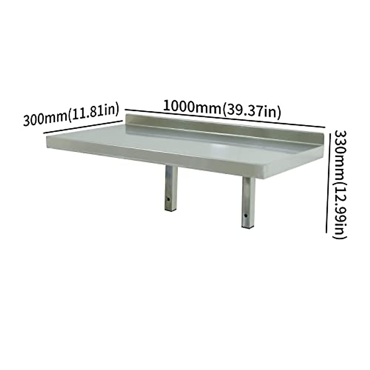 TAIMIKO Stainless Steel Wall Shelf-Commercial Rack Shelves for Restaurant,Kitchen,Home,Bar and Hotel (39.37" x 11.81")