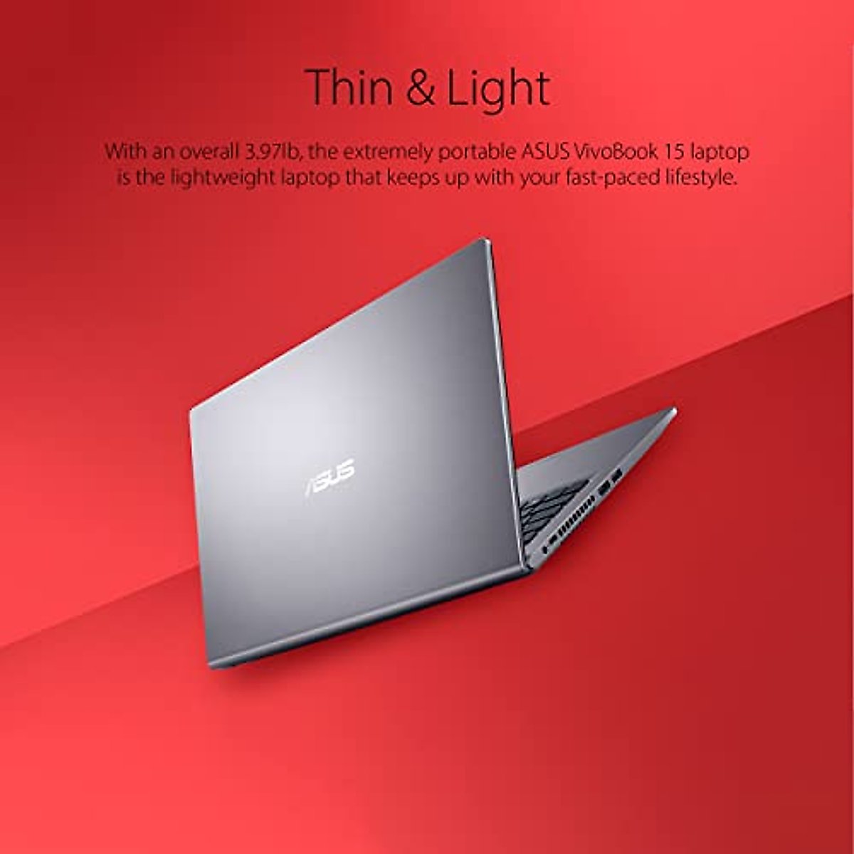 ASUS VivoBook 15 F515 Laptop, 15.6" FHD Display, Intel i3-1115G4 CPU, 8GB DDR4 RAM, 128GB SSD, Windows 11 Home in S Mode, Slate Grey, F515EA-AH34