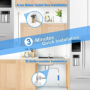 Refrigerator water line - 15 FT Premium Stainless Steel Braided Ice Maker Water Hose,Food grade PEX Inner Tube Fridge Water Line with 1/4" Fittings for Refrigerator Ice Maker