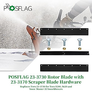 POSFLAG 23-3730 Rotor Blade Paddle with Toro 23-3170 Scraper Blade for Toro S-200, S-620, S200, S620 and Snow Master 20 Snowthrowers