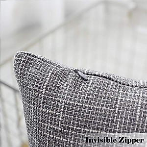 Kevin Textile 2 Pack Decorative Linen Throw Pillow Covers, Outdoor Pillows Cover Large Cushion Case for Couch/Chair, 24 x 24 inches, 61cm, Grey