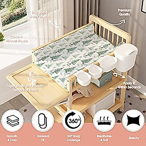 ACRABROS Changing Pad Cover- Ultra Stretchy Snug Fitted Diaper Changing Table Cover Sheets for Boys Girls,2 Pack,Bears &Forest