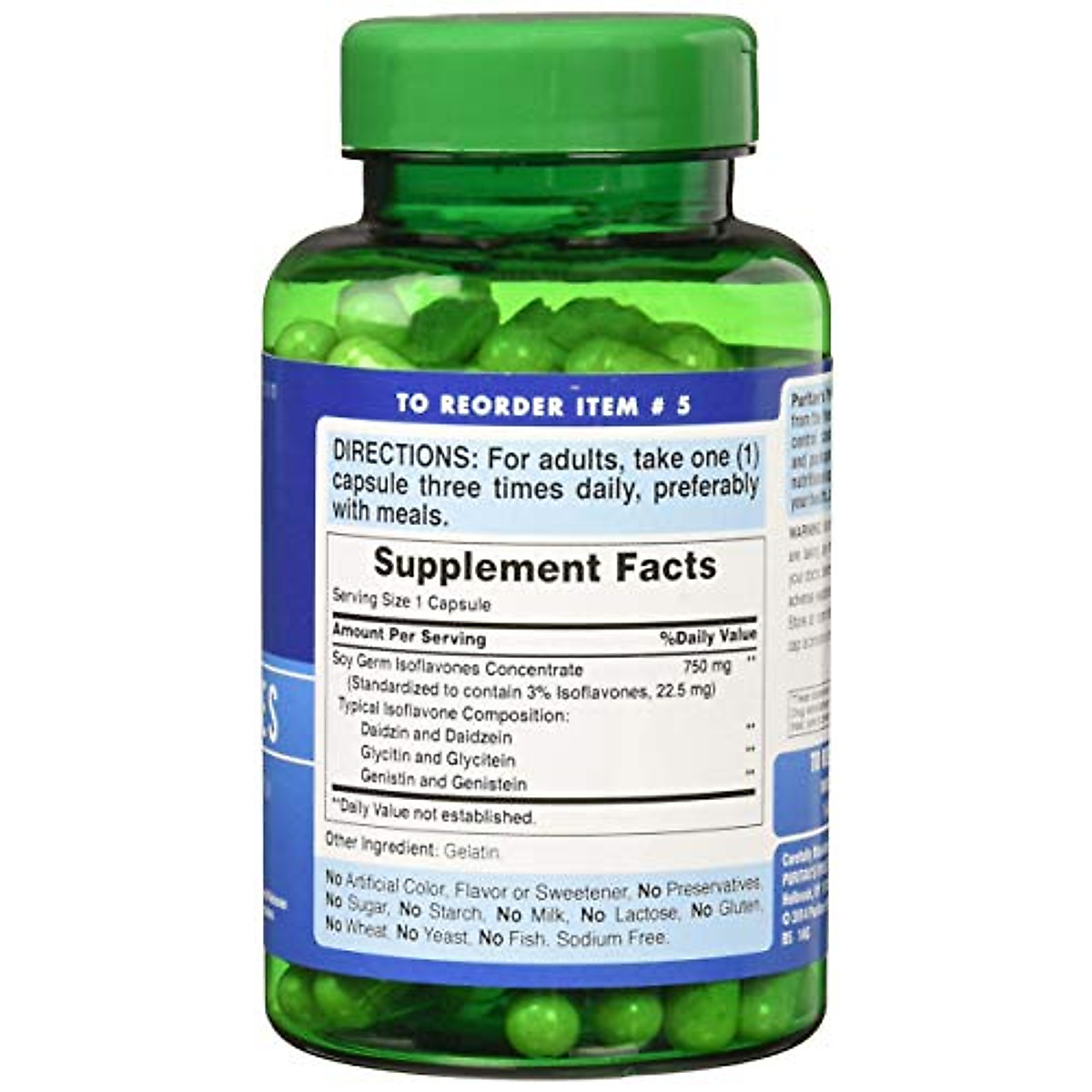 Puritans Pride Non-GMO Soy Isoflavones 750 Mg, May Help with hot Flashes in menopausal Women*, 120 ct