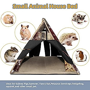 RATGDN Small Pet Hideout Guitar Art Painting Hamster House Guinea Pig Playhouse for Dwarf Rabbits Hedgehogs Chinchillas