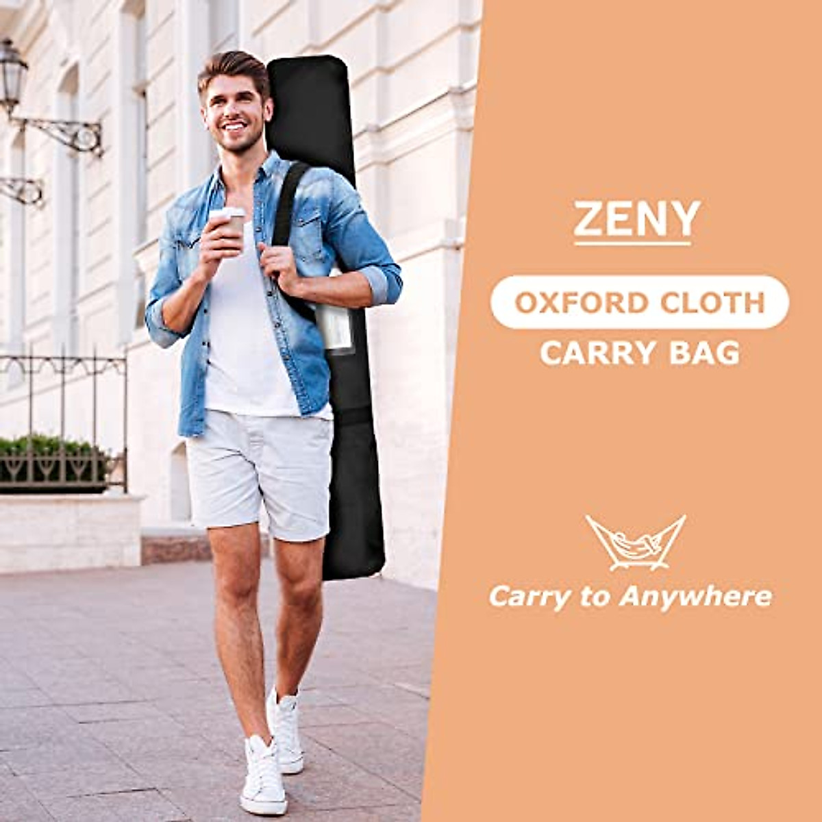 ZENY Double Hammock and Stand for 2 Person Heavy Duty Hammock Stand Brazilian-Style Cotton Hammock, 440LB Capacity