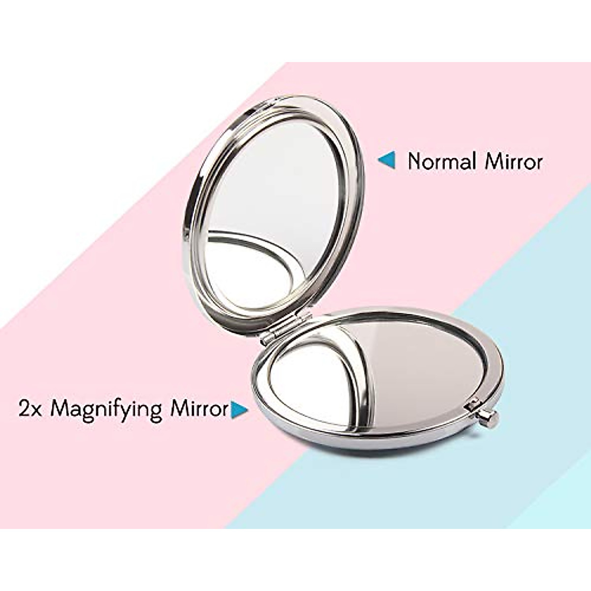 wadbeev Personalized Compact Mirror Bridesmaid Gift, Any Logo Image, Wedding Favors Watercolor Flower Gift for her