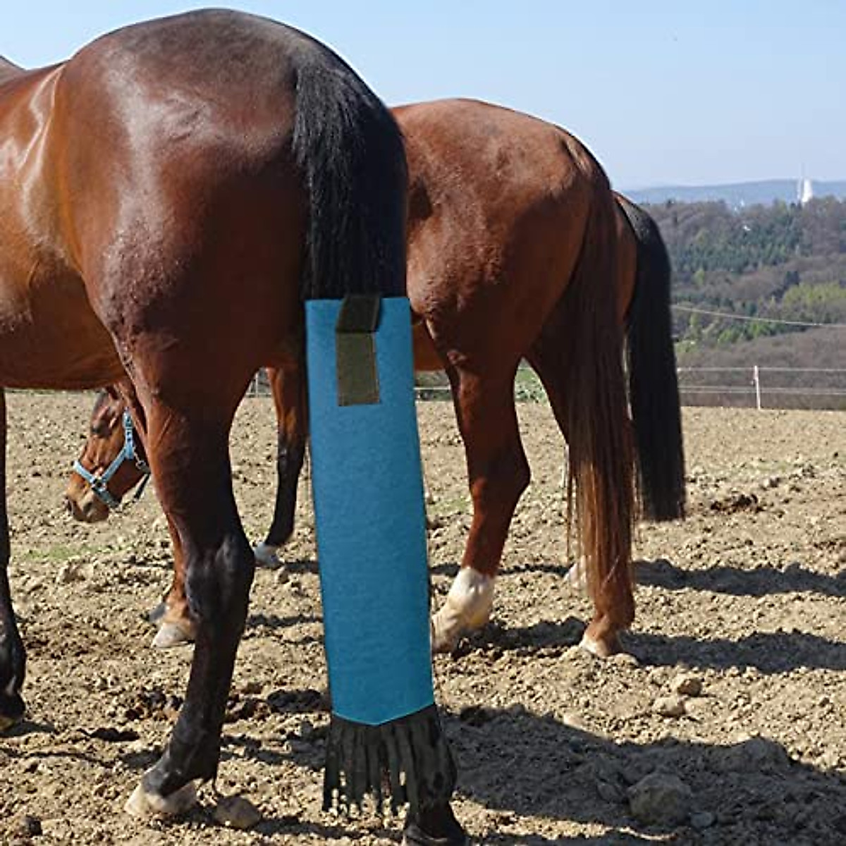 MagiDeal Bag with Fringe Non Slip Tail Wrap Tail Decor for Horse Equestrian Accessories Grooming Supplies, Blue