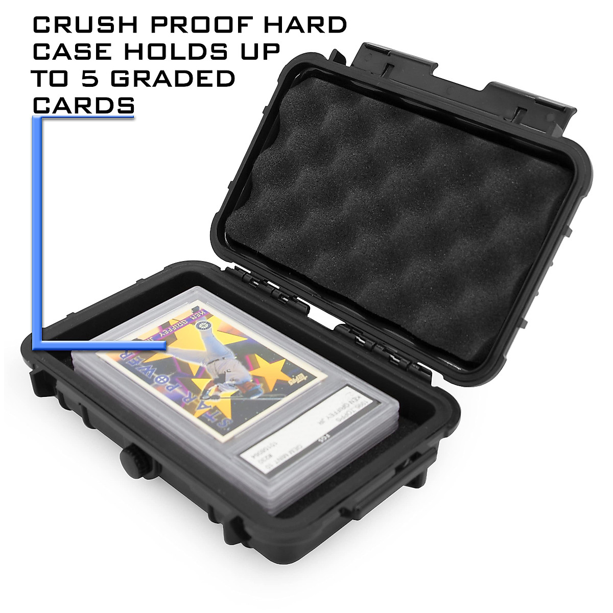 CASEMATIX Graded Card Storage Box Sports Trading Card Case Compatible With up 3 BGS 5 PSA Card Graded Sports Card Slabs - Airtight, Waterproof with Moisture and Dust Protection