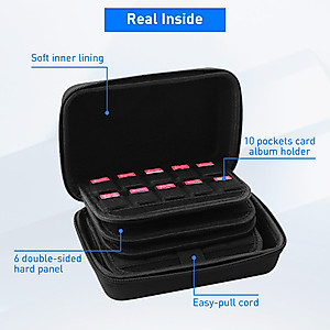 FANPL 120 Switch game Hard EVA Carrying Case Bag, Portable Card Protector with Dual Zipper, Card Collector Album Holder for Nintendo Switch Game Cards and PS Vita Game Cards