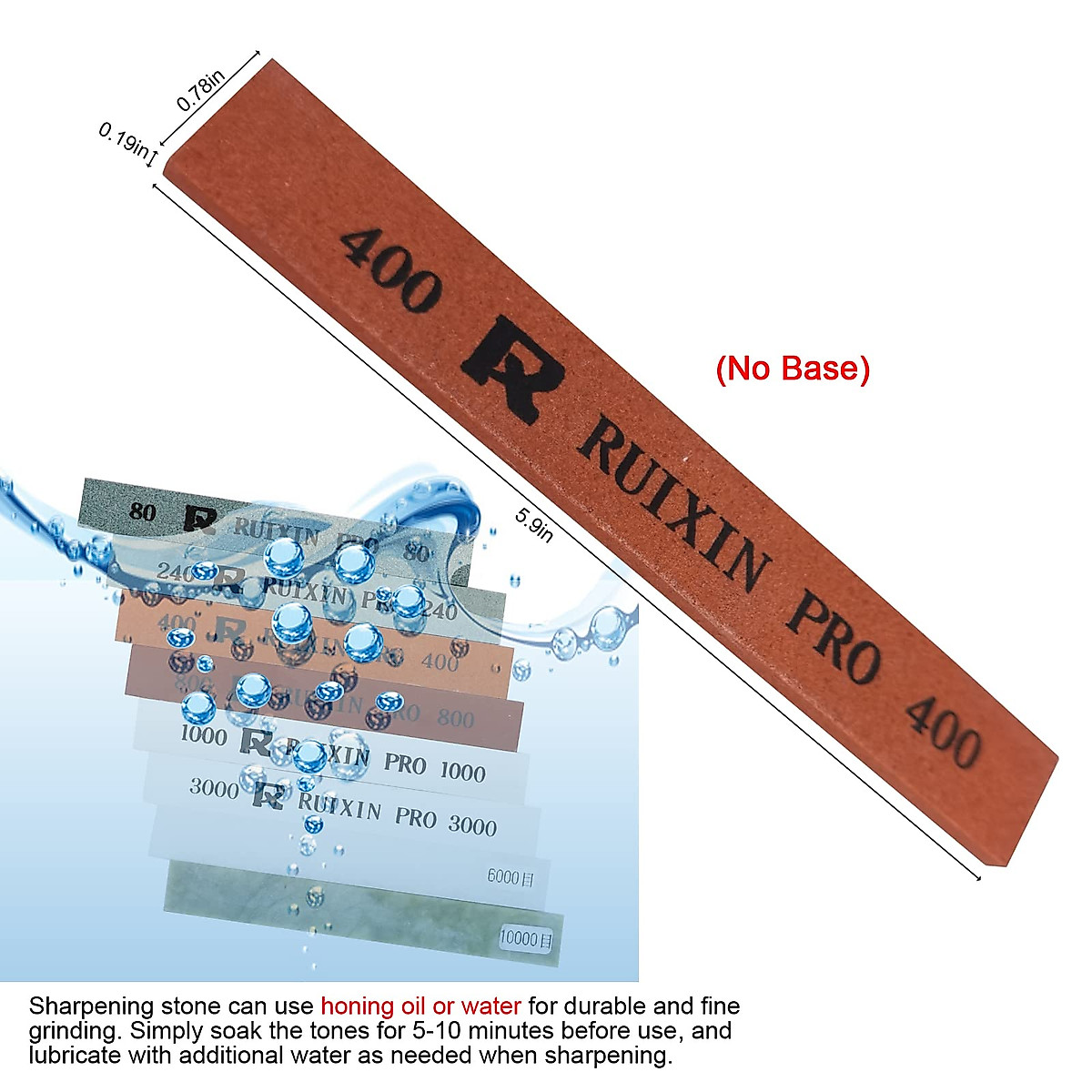 8Pcs Knife Sharpening Stones for RUIXIN Pro RX-008 Knife Sharpener Fixed-angle kit, Professional Whetstone Set Grindstone Polishing Stone without Base 80/240/400/800/1000/3000/6000/10000 Grit