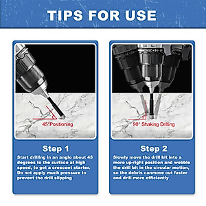 FASTORS Dry Diamond Drill Bit Set,10-Pack Diamond Core Drill Bits for Tile Ceramic Marble Granite Glass Brick Stone,1/4 Hex Shank Size 6,8,10,12 mm