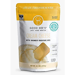Good Dees Just Add Water Cream Cheese Frosting Mix, Keto Frosting Mix, No Sugar Added Frosting,Gluten Free & Maltitol Free, Diabetic, Atkins & WW Friendly (60 Calories, 1g Net Carb Per Serving)