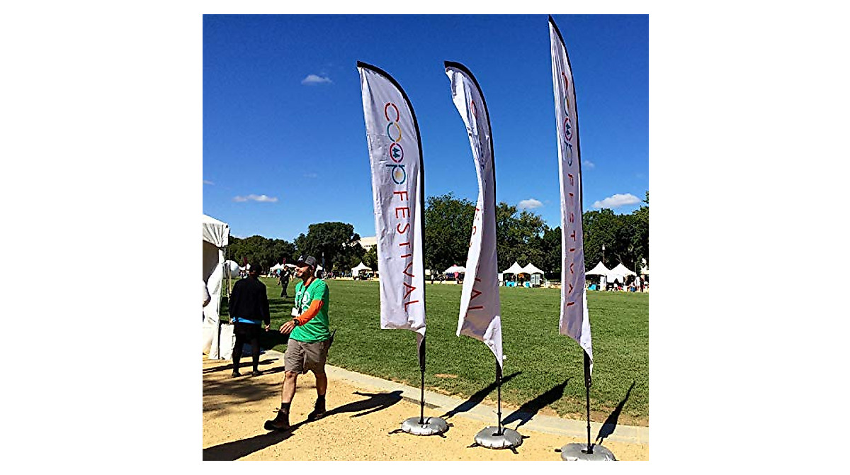 Anley Foldable Ground Base with Water Bag for Flags