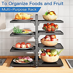 Pots and Pans Organizer for Cabinet, 8 Tier 21” Adjustable Cabinet Pan Organizer Rack Heavy Duty Pot Rack for Kitchen Storage, Snap-on Pot Pan Organizer with Panels for Stockpot and Steamer (Square)