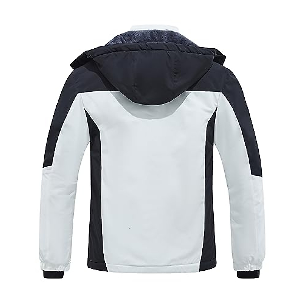 wantdo Men's Winter Mountain Sports Waterproof Lightweight Outdoor Windbreaker Ski Jacket White & Black M