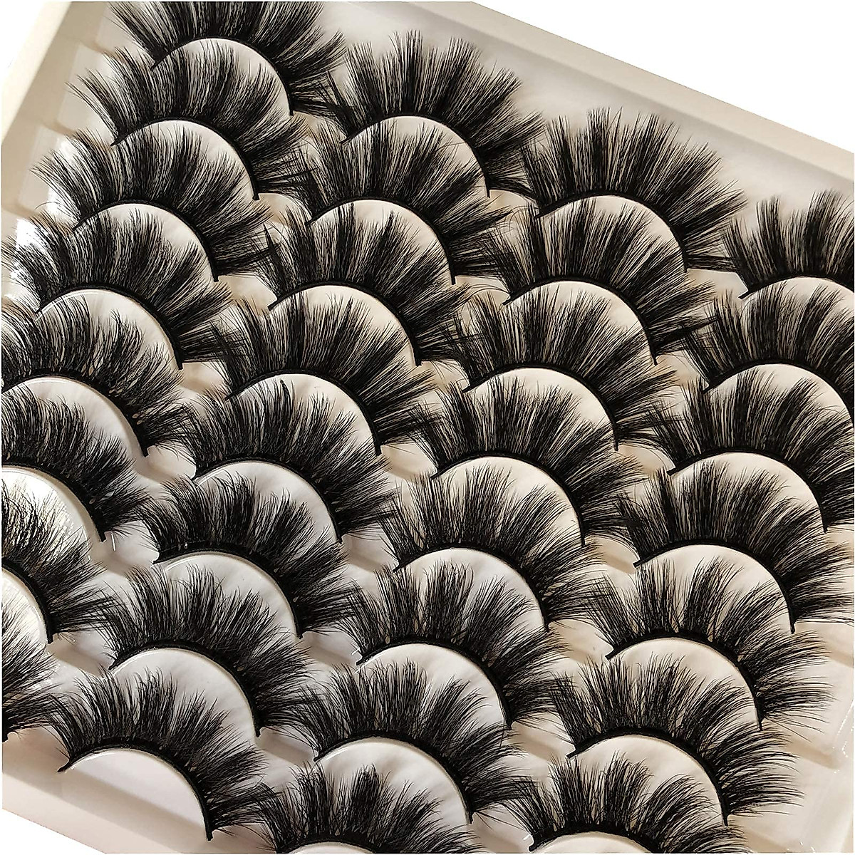 Gmagictobo False Eyelashes 20MM Thick Mink Lashes Pack 16 Pairs Fluffy Dramatic Fake Eyelashes 2 Styles 5D Long Soft Handmade Eye Lashes Multipack