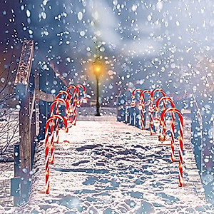 22'' Christmas Decorations Candy Cane Lights, 10pcs Waterproof Outdoor Christmas Lights with 8 Modes for Pathway Yard Lawn Patio Garden Indoor/Outdoor Decorations