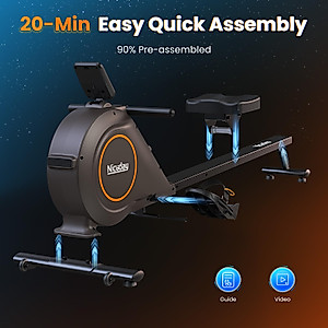 Niceday Rowing Machine, Magnetic Rower for Home Use, Smart Rowing Machine Bluetooth Compatible with Kinomap APP, Rower Machine with 16 Resistance Levels & 350 LBS Weight Capacity