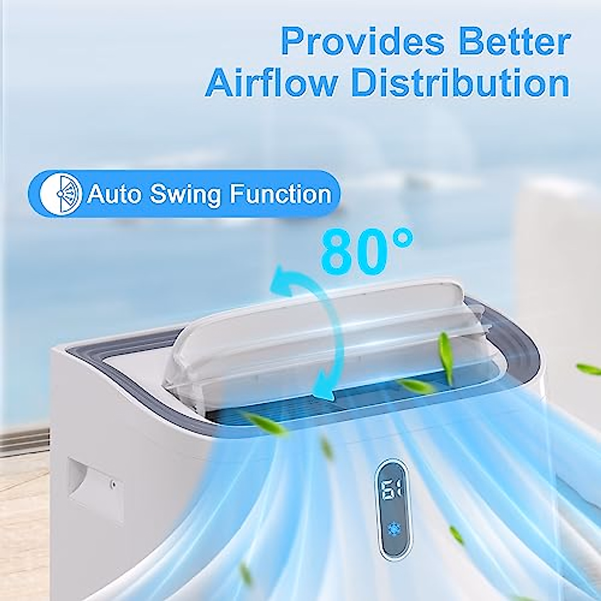 Wiytamo Portable Air Conditioners for Rooms Up to 700 Sq.Ft, 4-in-1 Portable AC Unit, Heater, Dehumidifier & Fan Mode, Remote Control, LED Display, Auto Swing, 14,000 BTU, White