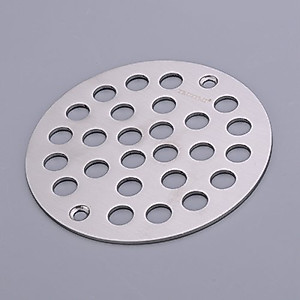 TRUSTMI 4 Inch Screw-in Shower Drain Cover Replacement Floor Strainer, Brushed Stainless