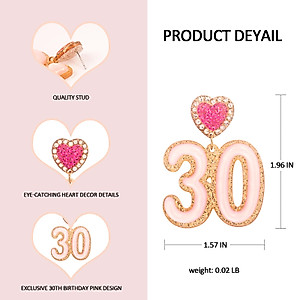 30th Birthday Earrings, Finally 30th Birthday Gifts Idea for Her, Dangle Drop Birthday Earrings for 30 Birthday Decorations Gifts Ieda for Women 30 Decorations