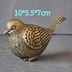 JUZZQ for Office Garden Family Room Abstract Ornaments Figurines Art Gift Statues and Figurines for Home Decor,Feng Shui Brass Copper Animal Small Bird Lucky Statue Sculpture Desktop Sculpture