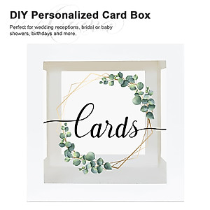 QIKSION Wedding Card Box for Reception, Clear with White Border Gift Card Box for Wedding, Bridal & Baby Showers, Wishing Well Party, Birthdays, Retirements, Open Houses, Anniversaries