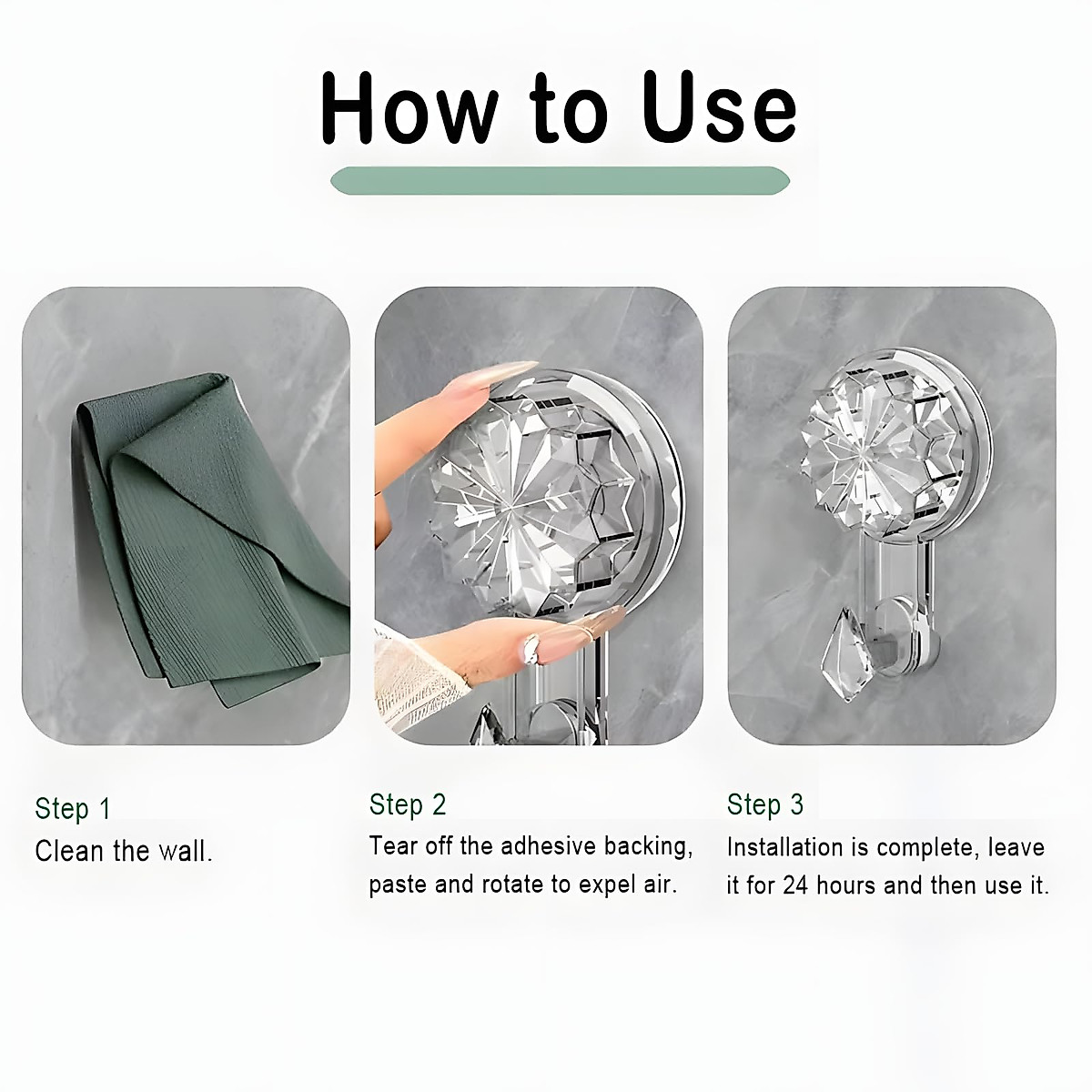 NFGBF Suction Cup Hooks for Shower,Adhesive Towel Hooks,No Drill Hooks for Hanging on Bathroom or Kitchen. (3 Pack，Green)