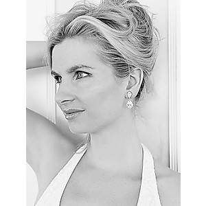 Mariell Gold Cubic Zirconia Crystal Teardrop Dangle Bridal and Wedding Earrings, CZ Jewelry for Brides, Bridesmaids, Homecoming, Prom and Dressy Everyday Wear