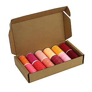 Multi-Purpose Red Thread for Sewing, 200Y/Spool 40S/2, Polyester Sewing Threads Kits for Sewing Machine & Hand Sewing (12 Bright Colors)