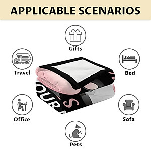 Custom Cow Blanket with Name for Kids, Aldults - Soft, Fuzzy & Cozy - 50"x60" Throw Size Blankets for Sofa, Work - Black Cute Warm Throw Blankets Gifts