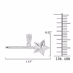 Fine 925 Sterling Silver Magic Fairy Wand Charm Pendant
