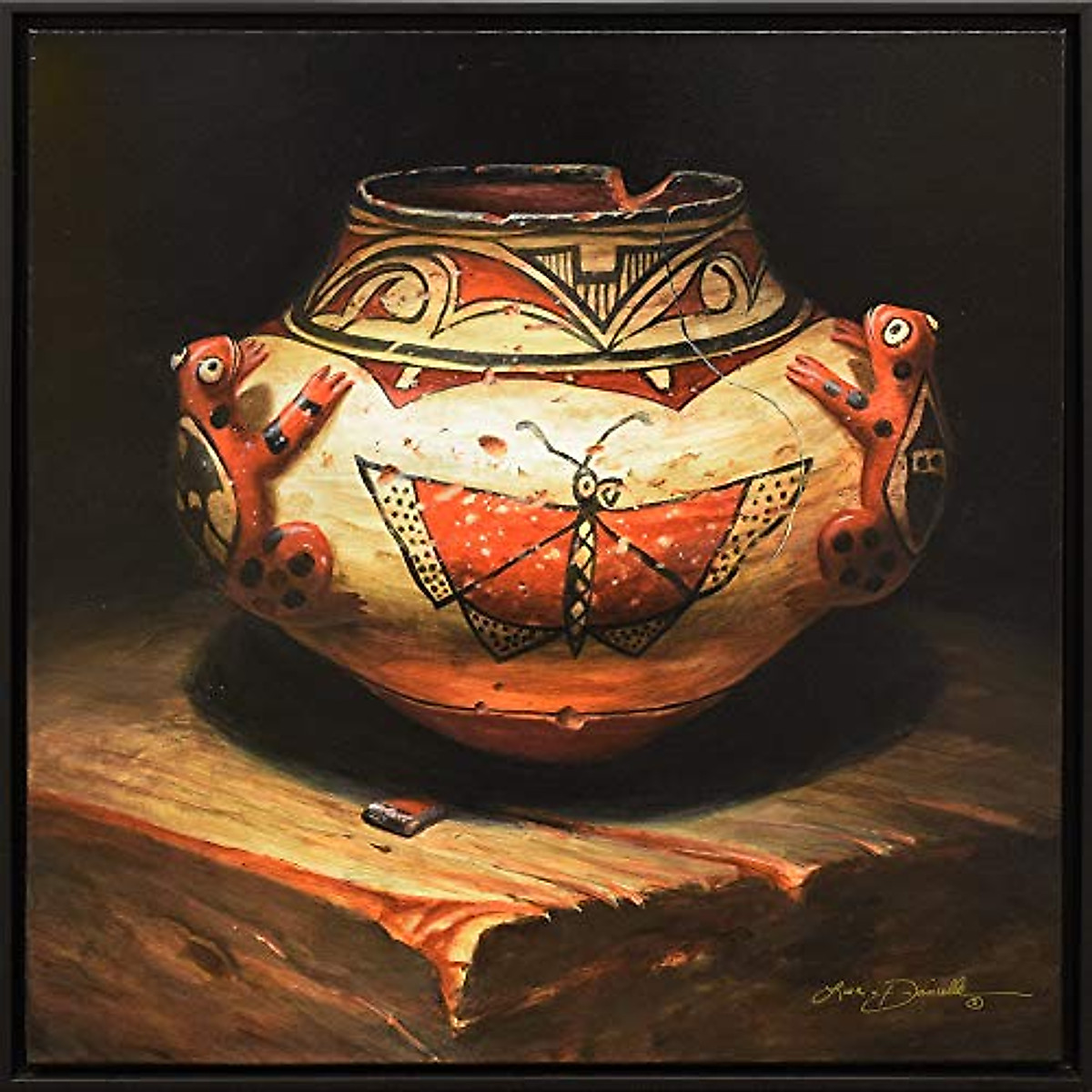 Ceremonial Flies 'n Frogs by Lisa Danielle, Original Acrylic on Canvas, 30" x 30"