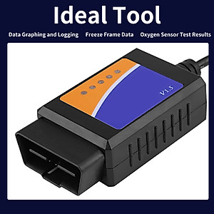 OBD2 Diagnostic Cable Interface Scanner, Keenso OBD2 USB Cable Car USB Connector V1.5