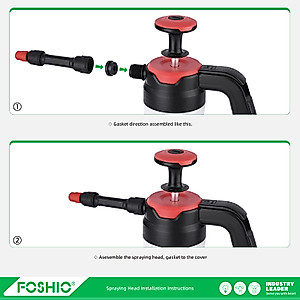 FOSHIO 0.4 Gallon Garden Pump Sprayer, 1.5L Portable Hand Pump Pressure Water Spray Bottles with Adjustable Nozzle Trigger Lock Sprayer for Home, Lawn and Car Detailing