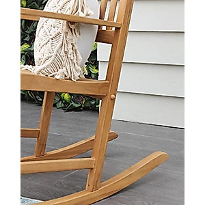 Cambridge Casual Bentley Outdoor Porch Rocking Chair for Patio Furniture, Teak Wood