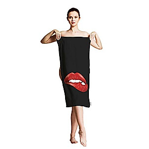 oFloral Hand Towels Cotton Washcloths Sexy Red Lip On Black Background Soft Comfortable,Super-Absorbent Soft Towels for Bathroom Beach Kitchen Spa Gym Yoga Face Towel 15X30 Inch