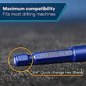 Dry Diamond Drill Bits - 5 Pcs Set 1/4", 5/16", 3/8",1/2" - Tile Drill Bits & 1/4 Carbide Drill Bit - Diamond Tip Drill Bit for Glass, Ceramic, Tile, Marble, Porcelain - Glass Drill Bit with Hex Shank