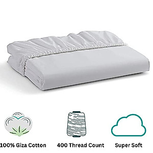 MyGiza Sheets California King Fitted Sheet, 100% Giza Egyptian Cotton, 400 Thread Count, White, 72"x84"