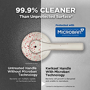 Kwikset Henley Interior Privacy Door Handle with Lock, Door Lever For Bathroom and Bedroom, Satin Nickel Reversible Keyless Turn Lock, with Microban Protection