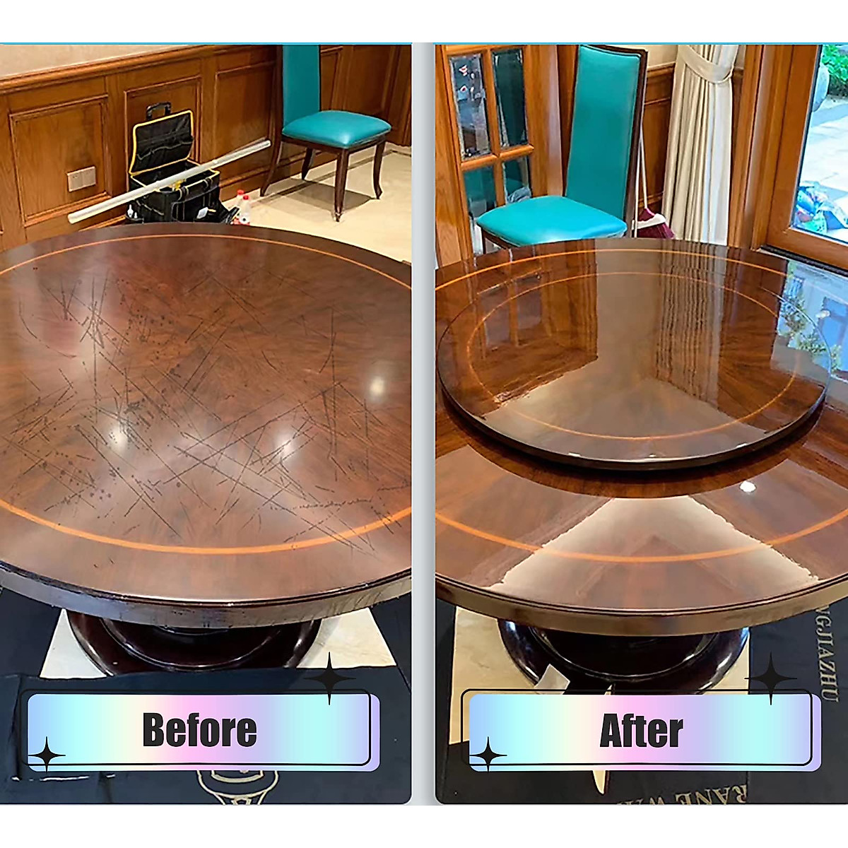 JYHHCYS 70 90 110 130 150 160cm Wide Clear Plastic Sticky Film for Table Countertop Cabinet, Protective Table Pad Self-Adhesive, Waterproof Anti-wear (Size : 110x240cm/43.3x94.5in)