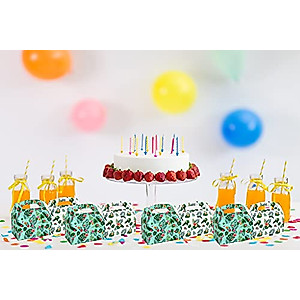 jianxun 24 pcs Luau Hawaiian Tropical Treat Gift Paper Garboard Boxes with Handles for Crafts Candy Goodie Bags, Picnic Snacks, Birthday Party Favor, Baby Shower, green, 3.7x3.7x6.24 Inch