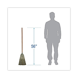 Boardwalk 932YCT Warehouse Broom Corn Fiber Bristles 42-Inch Wood Handle Natural 12/Carton