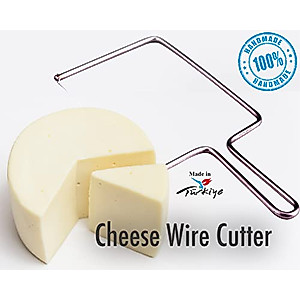 Kuchengerate Cheese Slicer Wire Cutter - Cheese Knives Slicers with Wire - Handheld Butter Cutter Tools for Soft Hard Block - Easy Fast Cutting Hard Or Semi Hard Block Cheeses - With Extra Wire