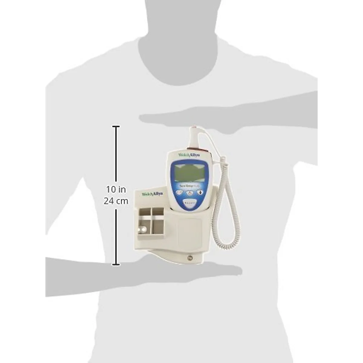 Welch Allyn 01692-201 SureTemp Plus 692 Electronic Thermometer with Wall Mount, Security System with ID Location Field, 4' Cord and Rectal Probe with Probe Well
