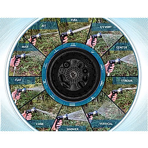 Morvat Water Hose Nozzle Sprayer with 10 Spray Patterns - 2-PACK - Slip Resistant Thumb Controlled Comfort Grip with On/Off Lock, High Pressure Garden Nozzle for Garden Hose - Plants, Lawn, Pets, Cars